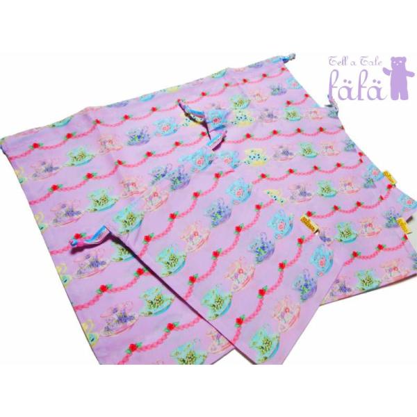 fafa 「CAMILLAティーカップ柄巾着袋３点セット」 【メール便(送料198円)対応可】