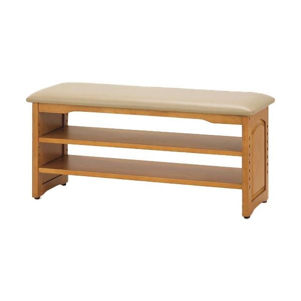 座面にクッションが付いたシューズラック玄関ベンチ。ベンチの下は収納棚付きで靴やスリッパの収納スペースに。可動棚2枚付きで3cmピッチで7段階に調節可能です。アジャスター付きなので、高さの微調整ができます。靴の収納数目安：最大12足収納※収納...