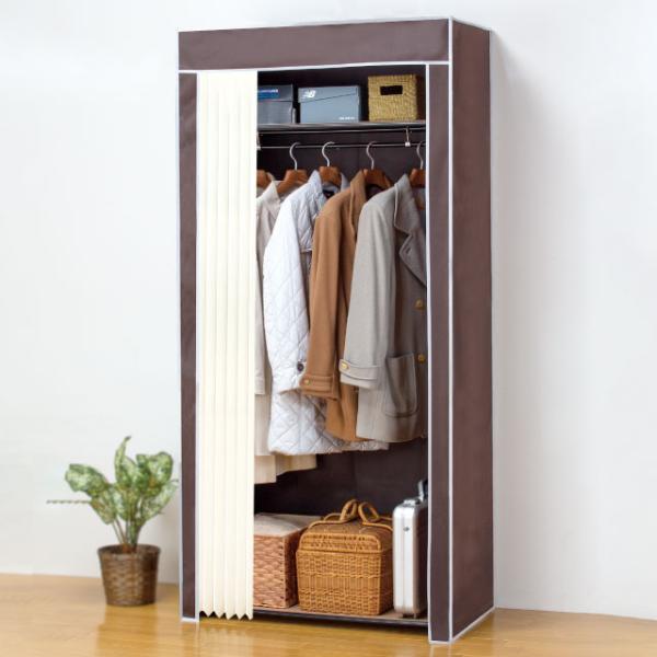 用途に合わせて選べる棚付きのクローゼットハンガー。衣類も小物もまとめてスッキリ収納できます。カバーとカーテン付きなので衣類をほこりから守ります。収納する量に合わせて2タイプ2サイズから自由に組み合わせれば、お部屋の散らかりもまとめて解決。バ...