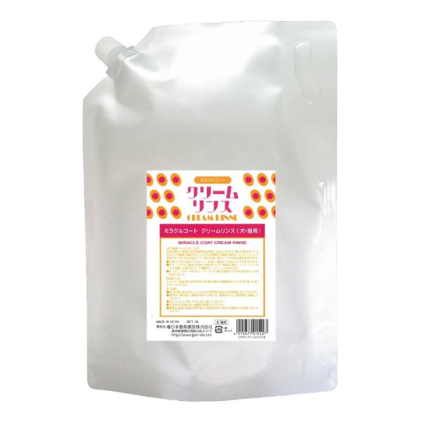 ◎ 静電気を防ぎ、なめらかな感触を被毛に残し、ふんわりと仕上げます。内容量：3L