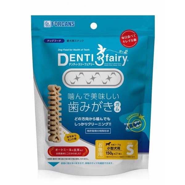 ■商品詳細デンティ・スリーフェアリーは、ペット(愛犬)の歯垢を簡単かつ安全に除去してくれる、機能性デンタルフード(スナック)です。長年の研究から歯垢の原因や噛む習慣を正確に把握して開発しました。ペット(愛犬)がデンティ・スリーフェアリーを食...