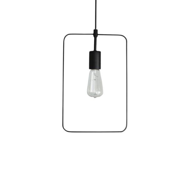 DC-0050E-BKV01Scenario S pendant lamp　シェナーリオSペンダントライト部屋の風景を切り取る。明かりを囲むスチール製の黒いフレームは部屋に存在する家具や壁紙などの背景を切り取るかのよう。額縁を想わせるシンプ...