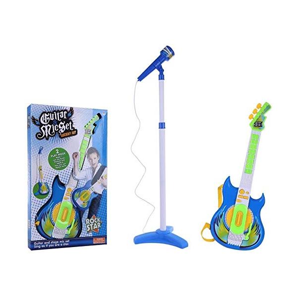 材質：ABS。子供のための完璧なサイズです。供給される：3×AA（含まれていない）。 ギターにはいくつかの曲や音があります。そのようなさまざまな音楽的な音やビートを使って楽しんでください。 ボリュームコントロール、モード選択ボタン、メロディ...