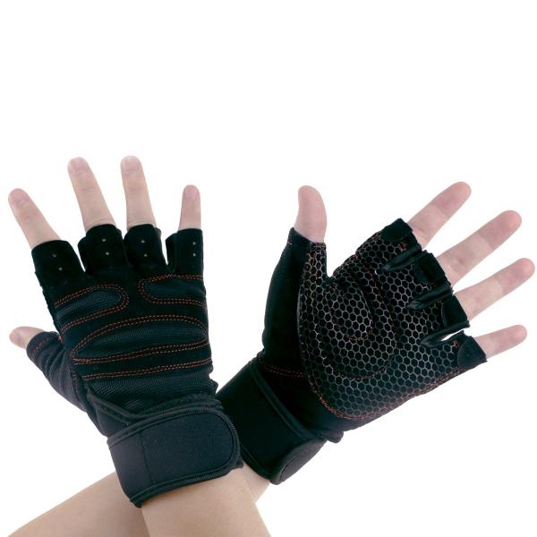 1.蜂の巣状の滑り止め構造：掌側の素材は高弾性素材を採用しウェイトをしっかり支えつつも、掌もしっかり保護します。2.通気性抜群：手の甲には吸水力・柔軟性・速乾性に優れているマイクロファイバー弾性生地を採用。3.軽量な素材で：通気性・快適性・...
