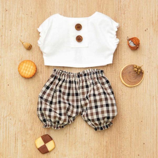 手作り キット ボタンつきブラウスとかぼちゃパンツ ふわふわきせかえぬいぐるみ チェック柄パンツ 白 ハンドメイド かわいい 子ども ベビー 出産 祝い プレゼント 着せ替え 手芸用品 手芸キット 女の子 男の子 pippiapple 動物...