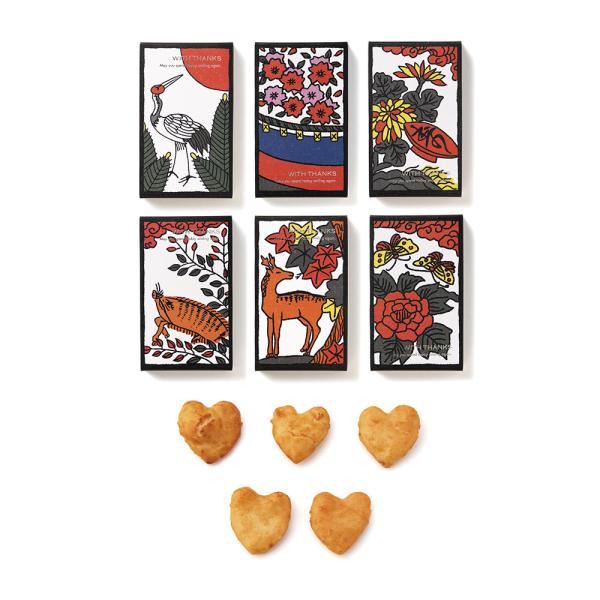 【返品不可 キャンセル不可】結婚式 プチギフト 祝かるた（ハートせんべい） お菓子 美味しい おしゃれ 花札 縁起 和菓子 和風 ウェディング パーティー 二次会 ブライダル ギフト 送賓 お見送り お礼 お返し江戸時代から伝わる伝統的なか...