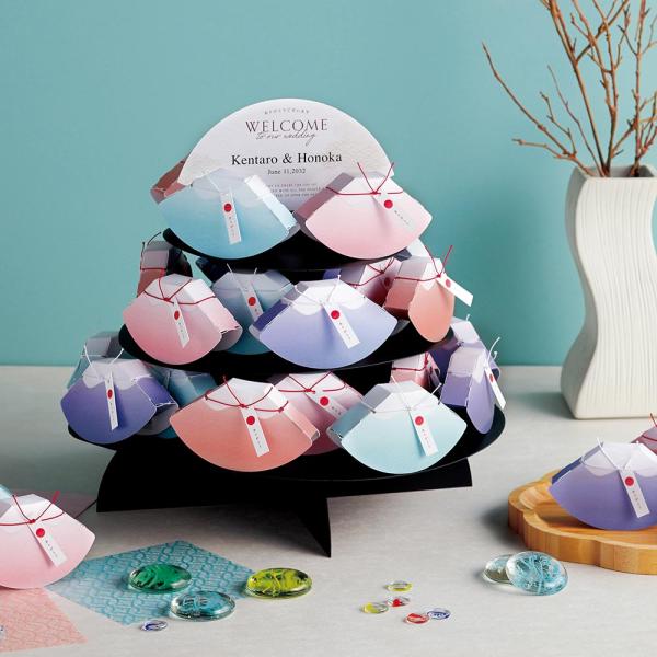 【返品不可】【キャンセル不可】ウェルカムオブジェ 和風 結婚式 プチギフト やまゆらり（ハートクッキー）32個セット お菓子 名入れ 名前入り 挙式日 和装 ウェディング パーティー 二次会 ブライダル ギフト 送賓 お見送り お礼 お返し...