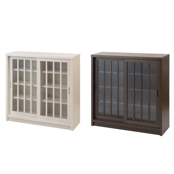 ■商品の仕様/前板枠：桐材(ウレタン樹脂塗装)、扉枠内：ガラス、天板：強化プリント紙化粧繊維板、その他：プリント紙化粧繊維板■商品サイズ/本体:(約)幅90.5×奥行30×高さ86.5cm■扉内寸/(約)(左右共通)幅41×奥行22(棚板2...