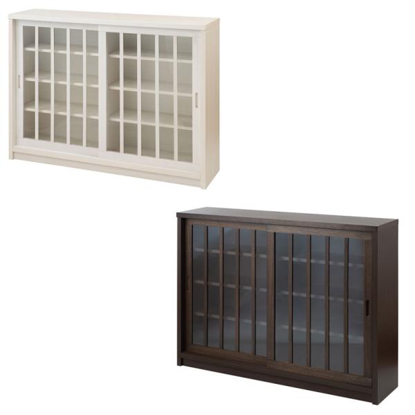 ■商品の仕様/前板枠：桐材(ウレタン樹脂塗装)、扉枠内：ガラス、天板：強化プリント紙化粧繊維板、その他：プリント紙化粧繊維板■商品サイズ/本体:(約)幅120.5×奥行30×高さ86.5cm■扉内寸/(約)幅(左右共通)56×奥行22(棚板...