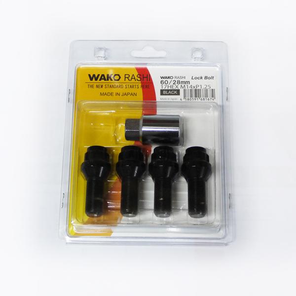★和広螺子／ＷＡＫＯ ＲＡＳＨＩ　　盗難防止用　ホイールロックボルト★サイズ　17HEX 60°テーパー座※ネジサイズ、首下長さは出品タイトルをご確認ください。★材質　スチール　ブラック鍍金処理　日本製★表適合車種・ＢＭＷ F系、G系　BM...