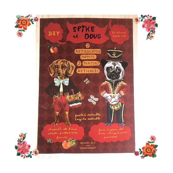 【クリックポスト発送可】<ご注文点数が多い場合は宅配便に変更となります>ナタリー・レテの描くキッチュ&amp;ポップなキャラクターたちがパペットになりました♪こちらは、果物いっぱいのバスケットを携えたダックスフンド犬と、鼓笛隊員...