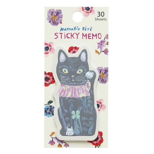 【クリックポスト発送可】<ご注文点数が多い場合は宅配便に変更となります>ナタリー・レテの描くポップ＆キッチュな世界がかわいらしい付箋になりました！こちらは、チャコールの毛並みも神々しい、ブラック・ラッキー・キャットをフィーチャー...