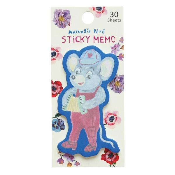 【クリックポスト発送可】<ご注文点数が多い場合は宅配便に変更となります>ナタリー・レテの描くポップ＆キッチュな世界がかわいらしい付箋になりました！こちらは、アコーディオン弾き・ねずみさんをフィーチャーしたキュートなミニ・ポストイ...