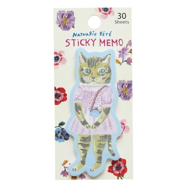 【クリックポスト発送可】<ご注文点数が多い場合は宅配便に変更となります>ナタリー・レテの描くポップ＆キッチュな世界がかわいらしい付箋になりました！こちらは、ナタリーの代表的キャラクター、茶トラ猫・プリンセス・キャット・マヤをフィ...