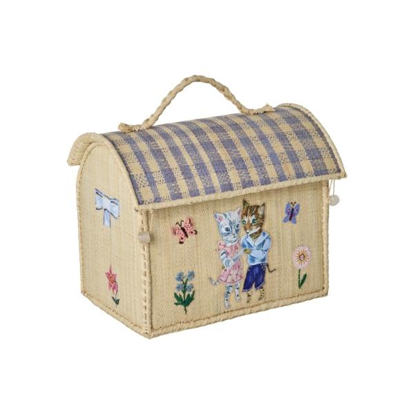 ナタリー・レテの描く、個性豊かな動物たちが見目麗しいカゴ・バッグになりました！こちらは、ナタリー・レテとrice（ライス）の夢のコラボレーションによって生まれた、キッチュ＆ビューティフルな踊る猫たちの籠バッグ。互いの手を取りダンスにひたるカ...