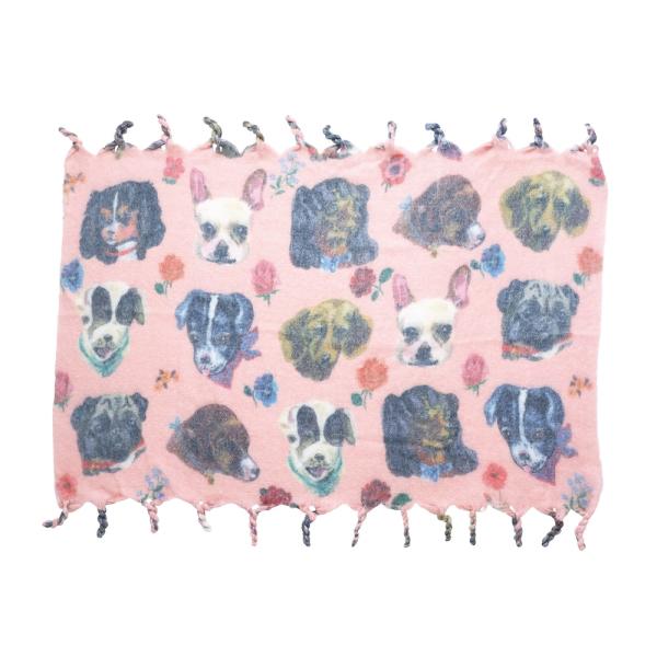 ナタリー・レテの描くポップ＆キッチュな世界が絢爛豪華なふわもこ毛布になりました！こちらは、ミニチュア・ダックス、スパイクなど、お馴染みナタリー犬さんたちのお顔がずらり並んだ、美麗なる一品。毛足の間隙を縫うように、淡く着色されたナタリー・タッ...