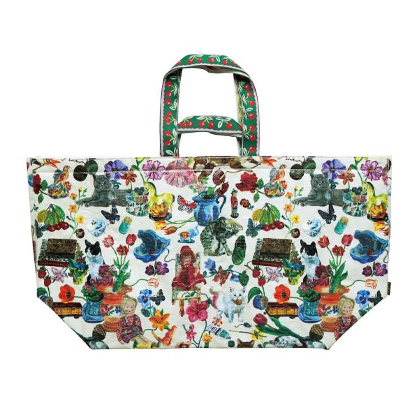 ナタリー・レテの描くキッチュ&amp;ネイチャーな世界がスーパーラージサイズの保温・保冷バッグになりました！こちらは、ナタリーのリリカルなオーセンティック・アートをぞんぶんに堪能できるキャット＆ドール・モチーフの美麗なる一品。お部屋でくつろ...