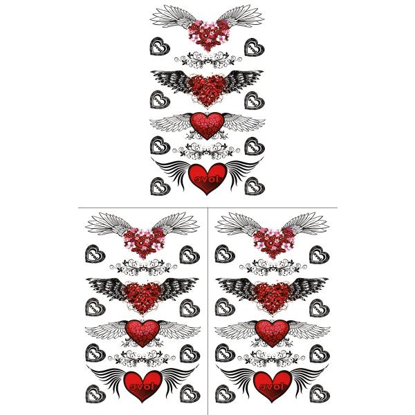 サイズ：約10cm×18cm（絵柄台紙部分）×3枚材質：ポリエステル 高品質の紙 、裏面:EVA樹脂 接着剤。使用対象：皮膚、ガラス、陶器、金属など継続時間：お風呂に入っても通常は4-7日、よく動かす所と関節部分は2,3日手軽に使える流行の...