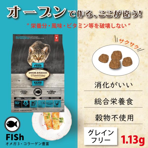 OVEN-BAKED TRADITION CAT FOOD GRAIN FREE FISHオールステージ　全ての猫種向きです。