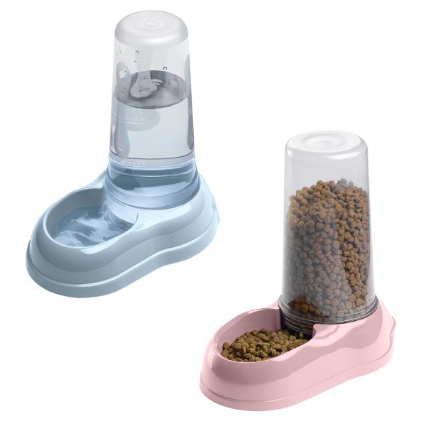 イタリアferplast社製。自動給水＆給餌器「アジムット600」・これひとつで、フード用にもお水ようにも切り替えできる、1台2役・自動で上から下の器にお水やフードが落ちてくる構造・底面に滑り止めストッパー付き・お留守番させるときも安心■1...