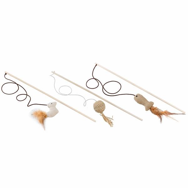 イタリアferplast社製。遊びは猫ちゃんの狩猟本能を満たし、体の健康維持をサポートしてくれる大切な手段です。釣り竿の猫じゃらし。おもちゃを捕まえようと愛猫が大喜び！猫ちゃんの運動不足解消に！飽きずに遊んでくれます。■サイズ：棒の長さ40...