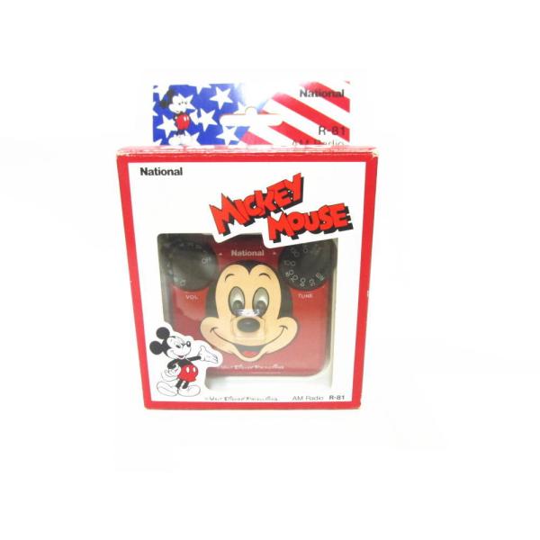 National ナショナル 松下電器　1970年代　日本Walt Disney ProductionsMade in Japan   日本製AMラジオ未使用のものですが、動作確認しています。電源を入れるとミッキーの右目が光り、選局が合うと...