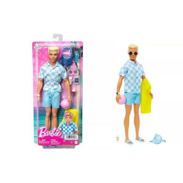 アメリカ　マテル社　2024年　期間限定品ブロンドヘアのケン、ビーチファッションとアクセサリーが付属した人気ドールGet ready for a fun-filled beach day with the MATTEL Barbie Ken...