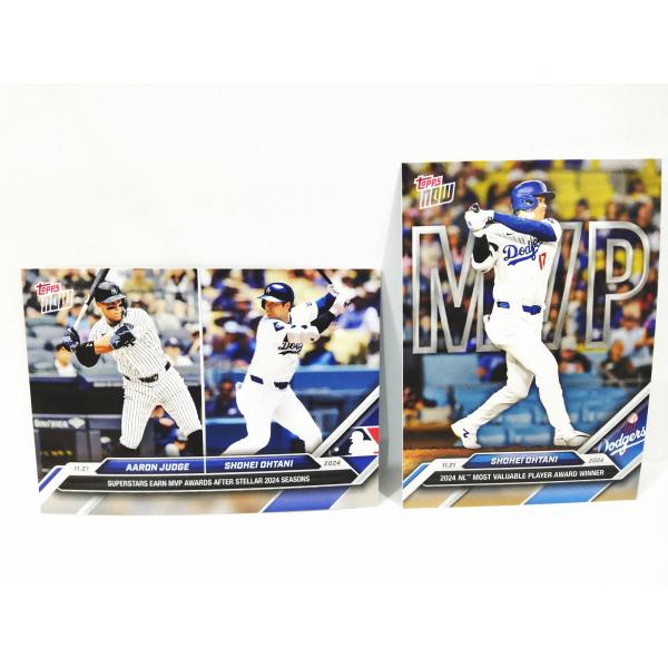 アメリカのコレクターカードメーカー TOPPS社製MLB 2024AL ア・リーグMVP受賞のアーロン・ジャッジ選手、NLナ・リーグMVP受賞の大谷翔平選手の記念カード　ジャッジと大谷翔平が一緒になったカードと大谷翔平単独のカード 2枚セッ...