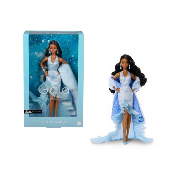 マテル社 USA　2026年大人のコレクター向けにデザインされたBarbie Signature シグネチャーシリーズ鮮やかなスカイブルーのドレスを身にまとったこのドール、洗練されたホルターネックのトップスと、体型を美しく見せるフィット感の...