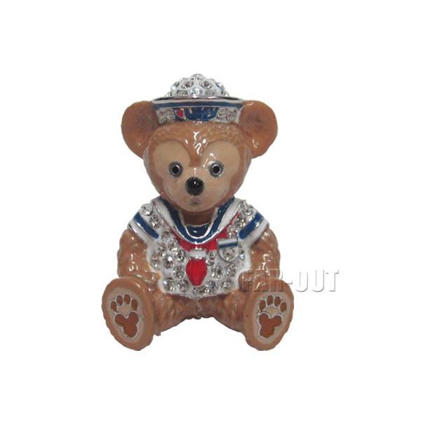 ディズニー テーマパーク限定　USA　2012年　期間限定クリスタルの置物やグラス、アクセサリーを専門に製作しているストア Arribas Brothers 製細かいクリスタルが沢山散りばめられたジュエリータイプのミニフィギュアダッフィーの...