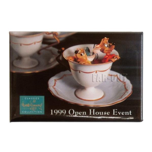 WDCC ウォルトディズニークラシックコレクション　アメリカ　1999年写真のフィギュアリン"Tea For Two"発売記念イベント"Open House"（1999年11月13日〜14日開催）プロモーション　バッジコレクションにまたバッ...