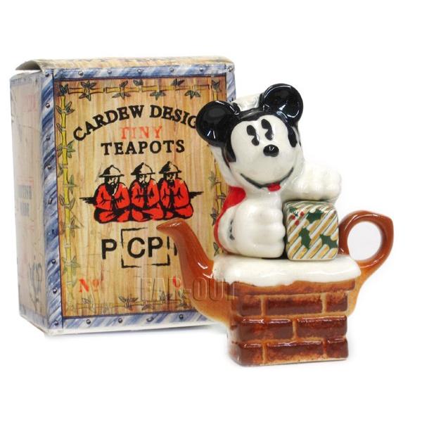 PAUL CARDEW (ポール カデュー)社  1990年代イギリスの紅茶洋食器のメーカー　有名ブランドパイアイのサンタミッキー陶器製フィギュアリンシリアルナンバー入り　限定品オリジナルボックス付きサイズ：高さ約6.5cm※ポットとして利...