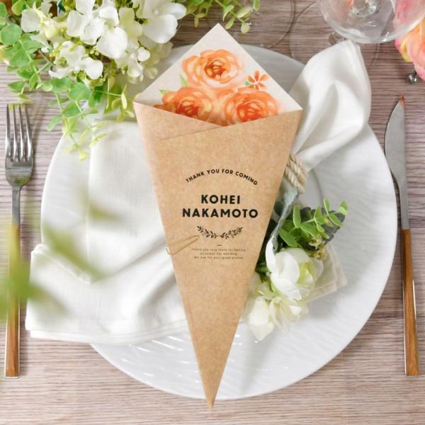 結婚式 ウェディング ブライダル 披露宴 席札 メニュー表 花束風 ラナンキュラス 入力印刷込