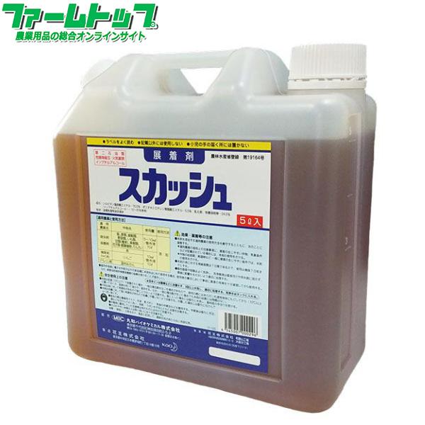 スカッシュ　商品特長■すぐれた濡れ性を有する機能性展着剤です。■優れた濡れ性で乾きも速く、果菜類の汚れ軽減が期待できます。 ■とくに殺虫剤（ダニ剤など）への加用で、薬効を安定・向上させます。 ■油滴が農薬を溶かし込み、「しみこむ力」をつけ、...