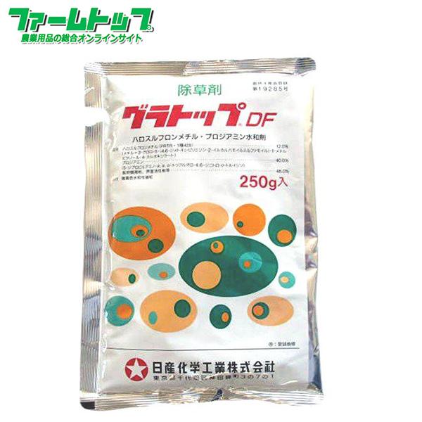 ■グラトップＤＦ特長●イネ科雑草から広葉雑草まで広範囲な一年生雑草に効果を示す土壌処理剤です。●安定した処理層を形成し、長い抑草期間が得られます。●人畜・魚介類に対して選択性が高く、環境に及ぼす影響の少ない除草剤です。●有効成分：ハロスルフ...