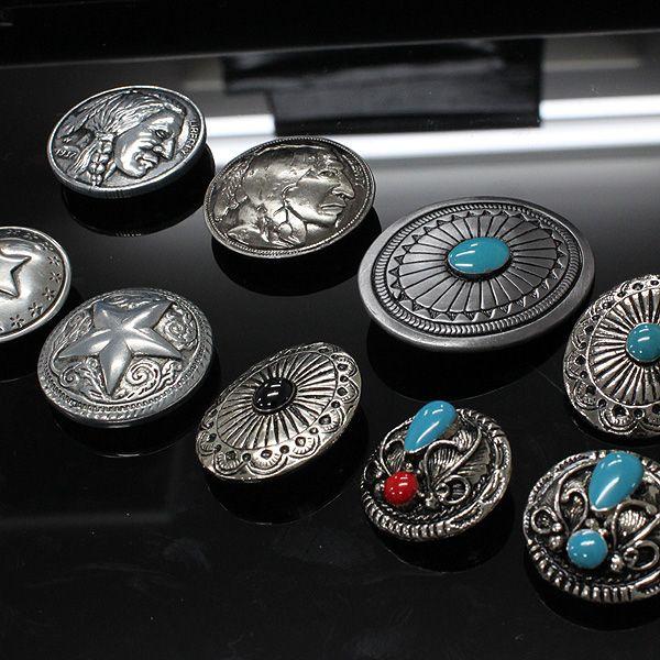 商品名：コンチョサイズ(約)：A(3.3cm×3.3cm 厚み0.8cm) B(3.5cm×3.5cm 厚み0.7cm) C(4.8cm×3.7cm 厚み1.0cm) D(3.5cm×2.6cm 厚み1.0cm)E(3.0cm×3.0cm ...