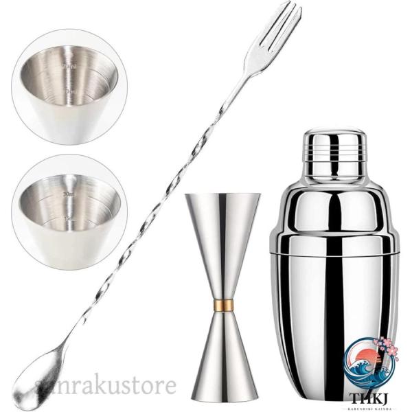 商品情報 商店紹介 「バーテンダーセット」目盛り付き30ml/45mlジガーカップx 1、350mlカクテルシェイカー×1、30cmバースプーン×1。プロのバーテンダーでも一般人でも、最もベースなバーテンダーツールセットです。 「上質なステ...