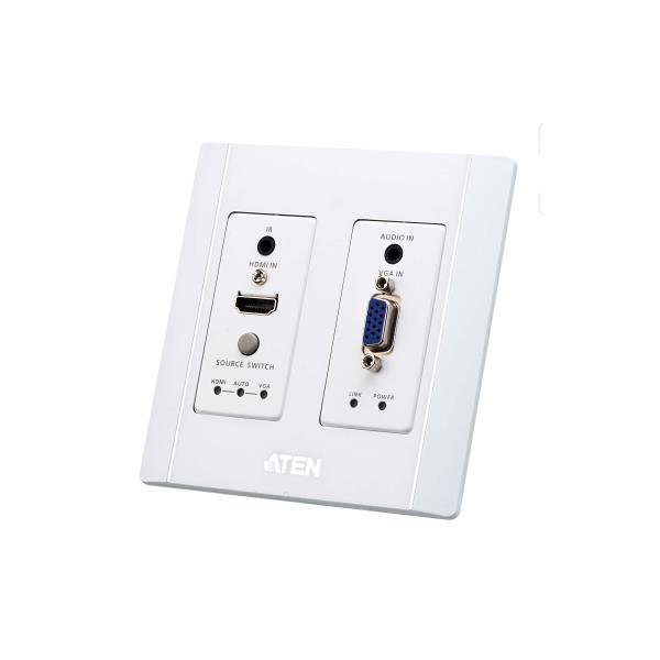 VE2812AUSTは、1本のCat5e/6/6aまたはATEN製HDBaseTアライアンス推奨2L-2910 Cat6ケーブルを使用してVGA（オーディオ付き）とHDMI信号を最大100mまで送信するためのトランスミッターです。POH（P...