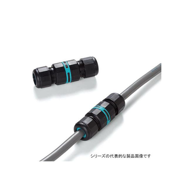 タカチ電機工業 THB391-2P(1個) 2極用防水中継コネクタ ●定格電圧AC450V●定格電流17.5A●適合電線より線0.5mm2〜2.5mm^2●適合ケーブル外径：φ7〜φ12※ケーブルは別売です。