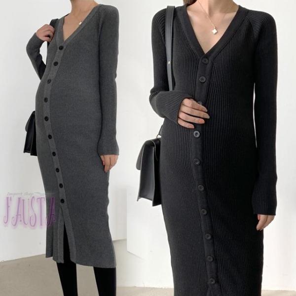 ■産前産後だけじゃなく、卒乳後まで長く着用頂けるリブ素材の長袖ワンピースです♪□シンプルなデザインなので、タイツやレギンスだけで無くデニムとの相性もGOOD！■フロントボタンを開ければ簡単に授乳が出来ます☆【商品内容】・リブ素材フロントボタ...