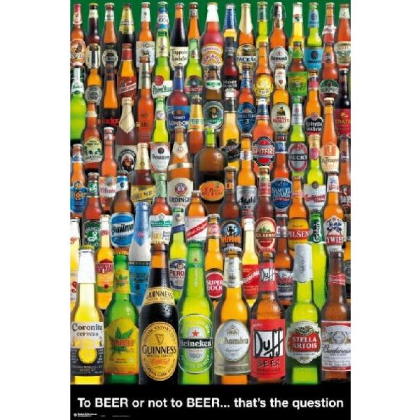 「どのビールを飲みますか？」（ボトルビール）の輸入ポスターです。【英文タイトル】 Cervezas Beber O No Beber【サイズ】 91.5 × 61.0 cm【適合ポスターフレームサイズ】 WG サイズ●ポスターは全て著作権・...
