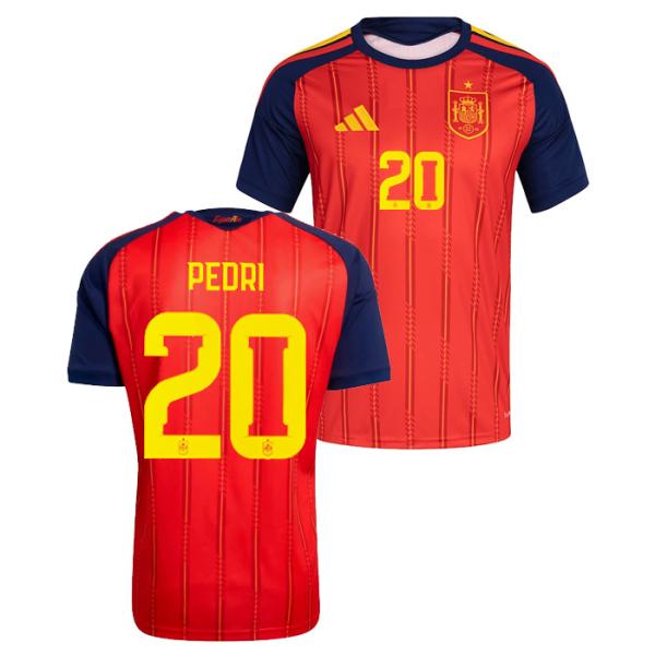史上初の3か国による共同開催となる FIFAワールドカップ2026 で着用予定。スペイン代表 2026 ホーム ユニフォーム。ペドリことペドロ・ゴンサレス・ロペスのオフィシャルネーム＆ナンバー入りモデル。