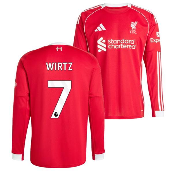 リバプール 2025-26 シーズン ホーム ユニフォーム。キットサプライヤーがadidasへ変更となったNEWモデル！ドイツ代表 フロリアン・ヴィルツ のオフィシャルネーム＆ナンバー付き。■商品仕様・レプリカユニフォーム(14,300円[...