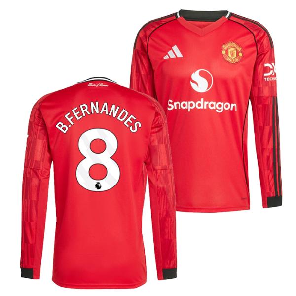 マンチェスター・ユナイテッド 2025-26 シーズン ホーム ユニフォーム。ホームスタジアムのオールド・トラッフォードからインスピレーションを得たNEWモデル！ポルトガル代表 ブルーノ・フェルナンデスのオフィシャルネーム＆ナンバー付き。■...