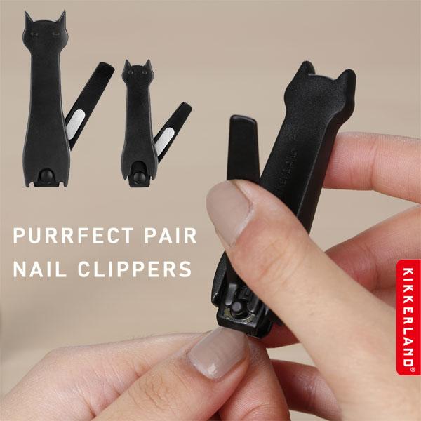 親子の黒猫モチーフのかわいい爪切り！親猫と子猫、2個セットです。爪を切るのが楽しみになりそうなかわいいねこデザイン！内側には爪やすり付き。カット部分はストレートカットデザインで陥入爪の予防に役立ちます。毎日使うものではないけれど、ちょっぴり...