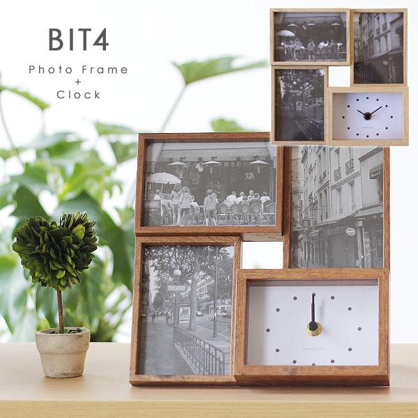 フォトフレームと時計がセットになった、「BIT4・ビット4 フォトフレーム＆クロック」。大切な写真を眺めながら、時間の確認もできる便利な時計です。壁掛け・スタンド兼用で、様々な目の届くところに飾っておけるので、お部屋を華やいだ雰囲気にできま...