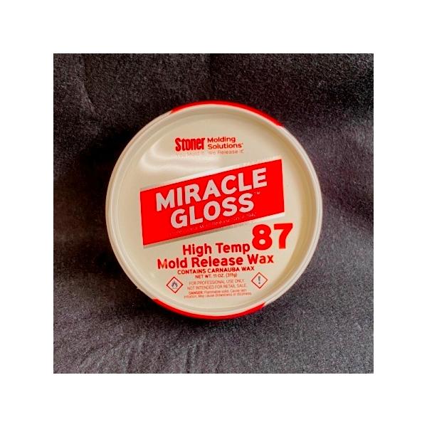 特に高温に強いタイプの固形ワックスです。よく乾燥させ、布などで磨きます。最初は数回これを繰り返します。ミラクルグロスの他の離型剤(No.8)などもお取り扱いしています。
