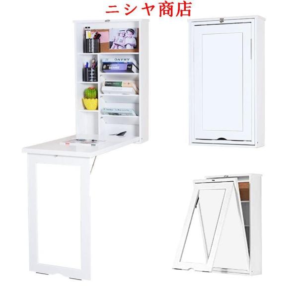 【エレガントなデザインとモダンなスタイル】ウォールテーブルのデザインはモダンでシンプルです。 木製で、壁に取り付けられた非常にユニークなデザインです。 リビングでも書斎でもオフィスでも。[省スペース &amp;amp;amp;amp;amp...