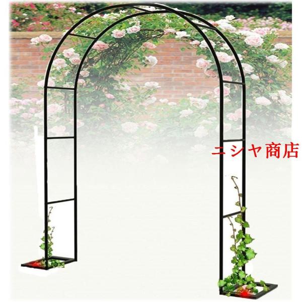 【簡単設置のフラワーアーチ】工具不要で手軽に設置できる本格アーチ！シンプルな形状で、植物がより引き立ちます！組み立ては継ぎ足し式で簡単！【材質】太い鉄管は耐久性があり、高温時にブドウの木を傷つけないように樹脂とプラスチック材料で包まれてコー...