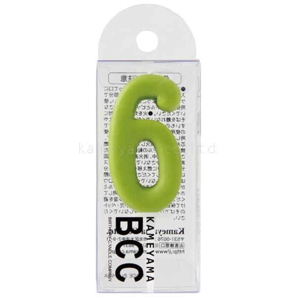 商品名:ナンバーキャンドルパステル6番色:ライトグリーン香り:無香商品サイズ:箱サイズ：Ｗ３３×Ｌ１５×Ｈ９４ｍｍ重量:8 (g)材質:パラフィン（一般的なロウソク原料）・合成樹脂ケーキやお料理に挿してパーティーを盛り上げるピック付キャンド...